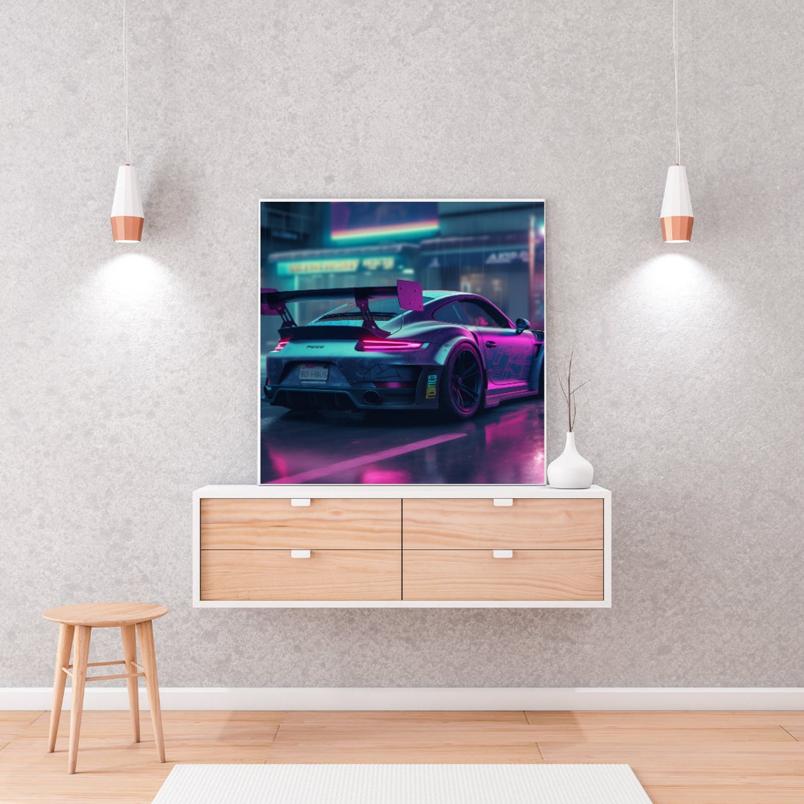 Porsche Car Digital Art 2 Wallpaper, Wall Decor, Poster, Digital ...
