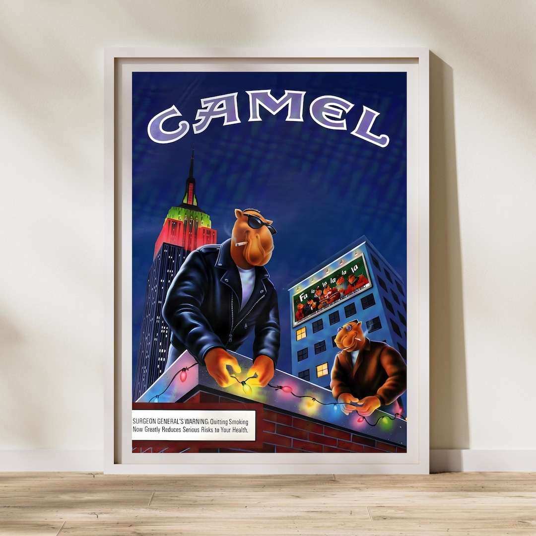 CAMEL Vintage Cigarette Poster, Joe Camel Wall Poster, Art Print ...