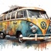 VW Microbus Classic Rainbow, Hippie, 80s,classic Cars, Classic Car ...