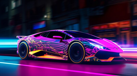 Lamborghini Rosa Neon 4pcs Pink Purple LED Strip Under Car Underglow