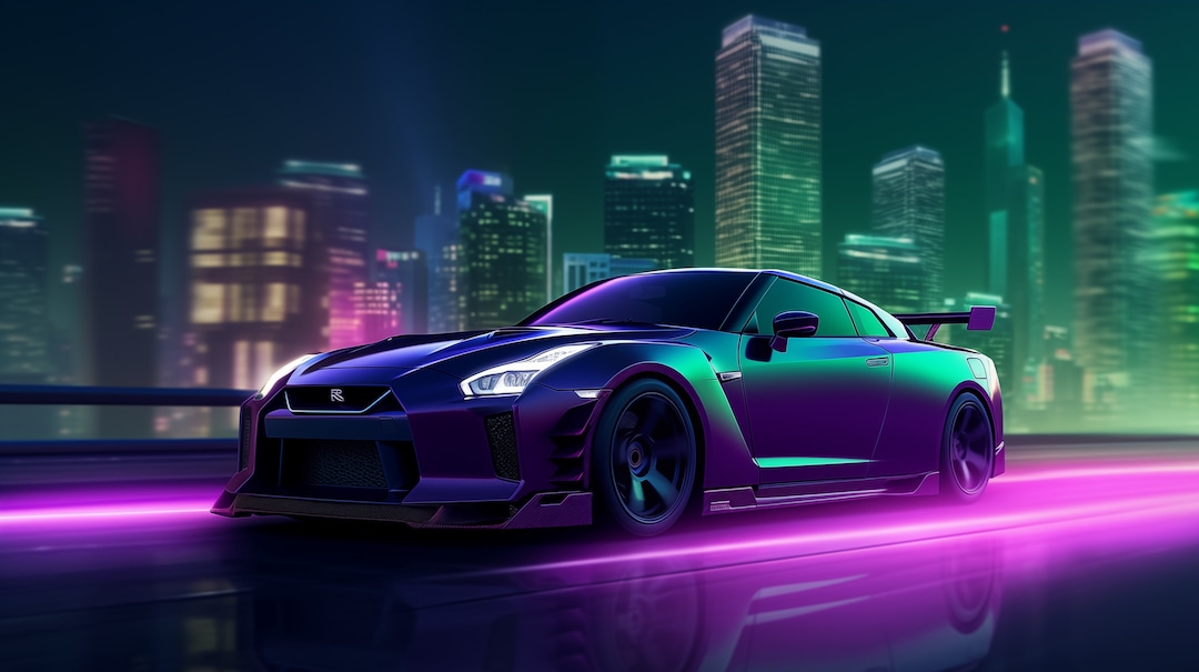 Nissan GTR Digital Art Print 3, Wall Decor, Wallpaper, Instant Download ...