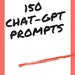 150 Chat-gpt Prompts for Educators - Etsy