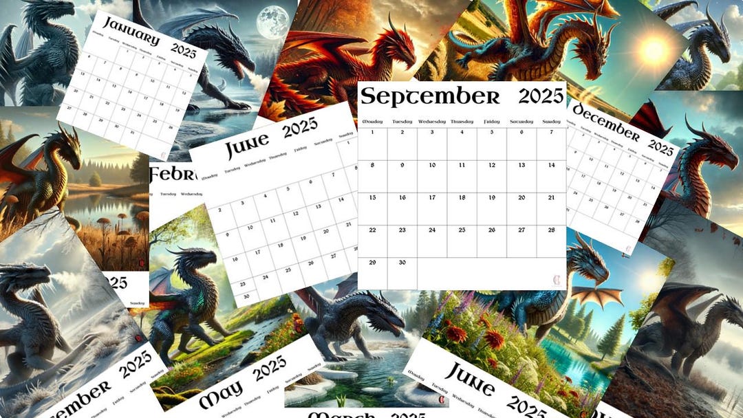2025 Calendar dragons - Etsy