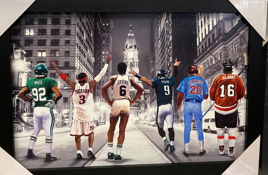 Philadelphia’s Great Players in the Street . Multiple Sports. Painting ...