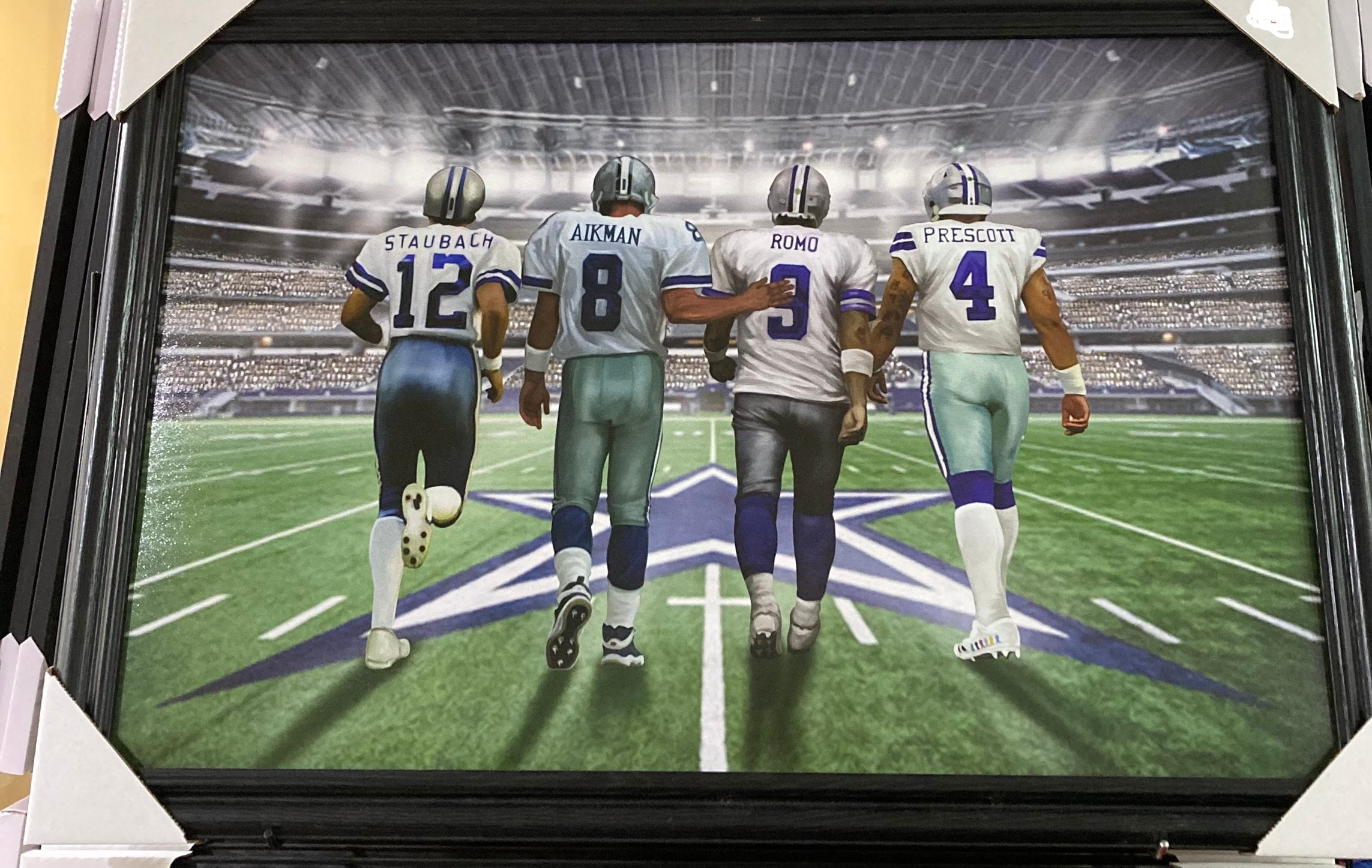 Dallas Cowboys Great Players Together on Field . Painting Re-print. 12 ...
