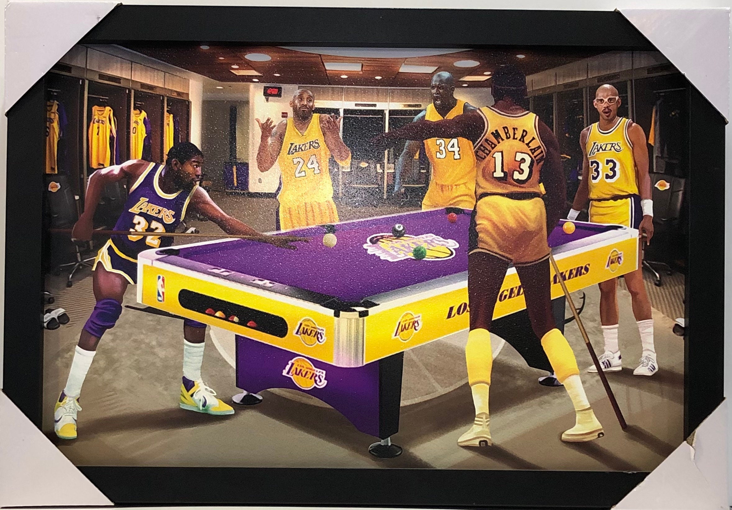 Los Angeles Lakers Locker Room Bryant, Shaq, Johnson 12x18 Black Frame ...