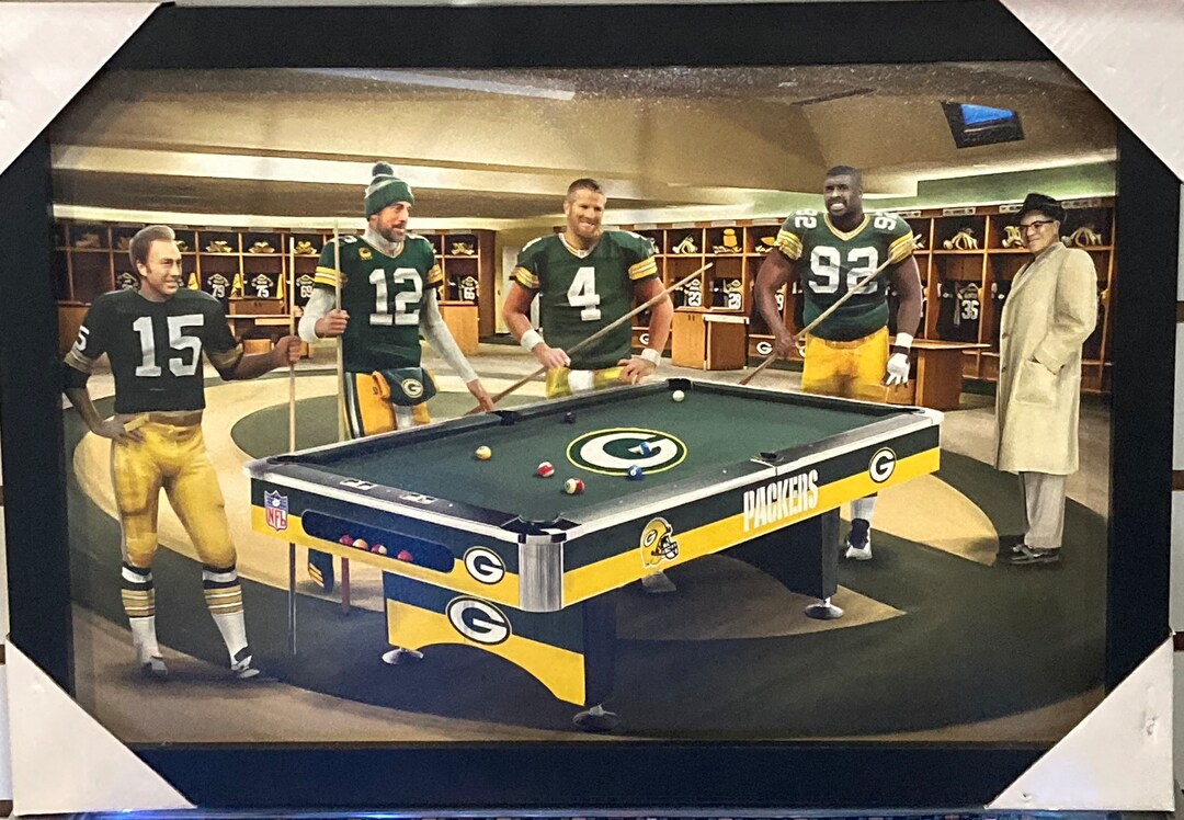 Greenbay Packers Greats Locker Room Black Framed Painting Reprint. 12 ...