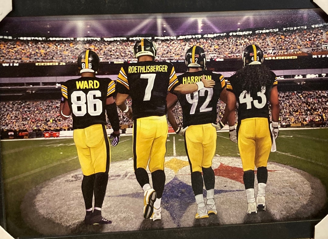 Pittsburgh Steelers Players Together on Field.painting Re-print. 12“ X ...