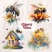 Cute Bee and Honey Watercolor Clipart Spring Bee and Garden Clipart PNG ...