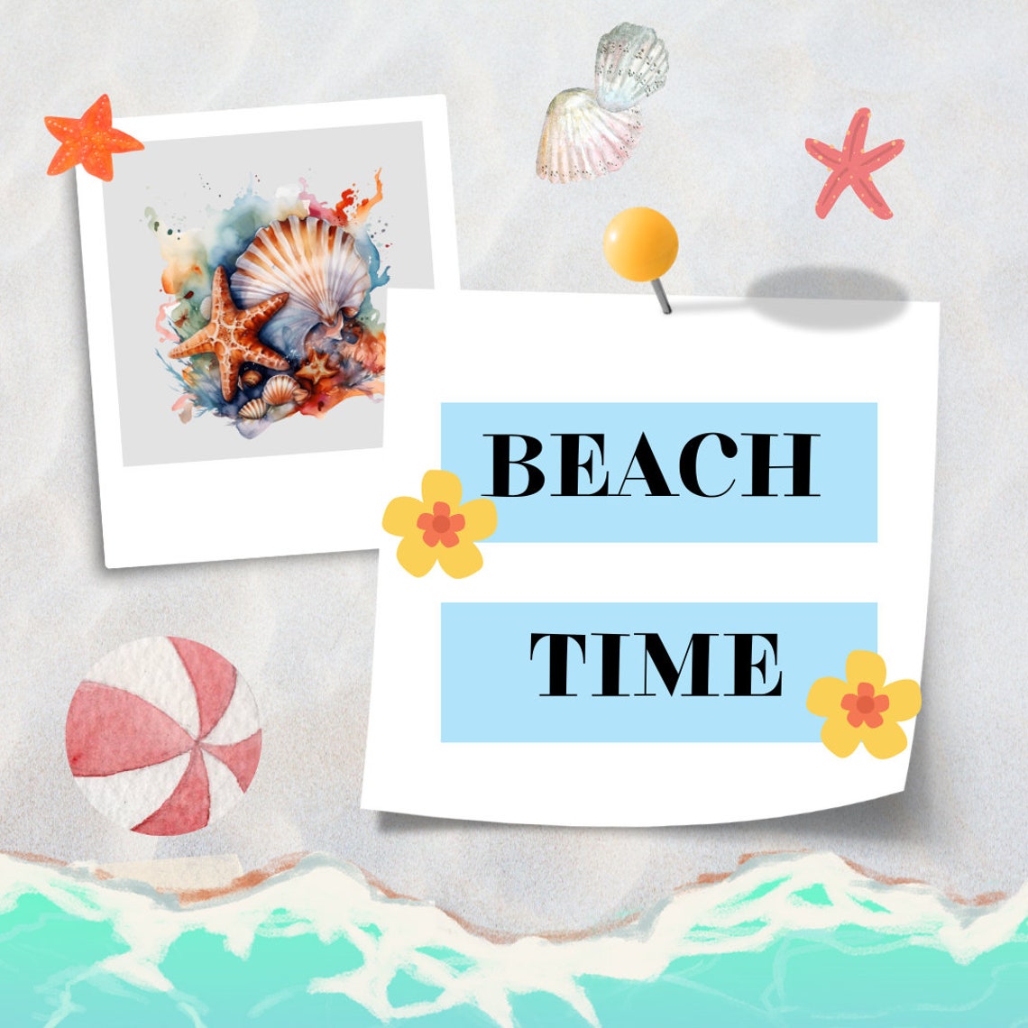 Watercolor Seashell Clipart Beach Clipart Bundle Ocean Sea - Etsy