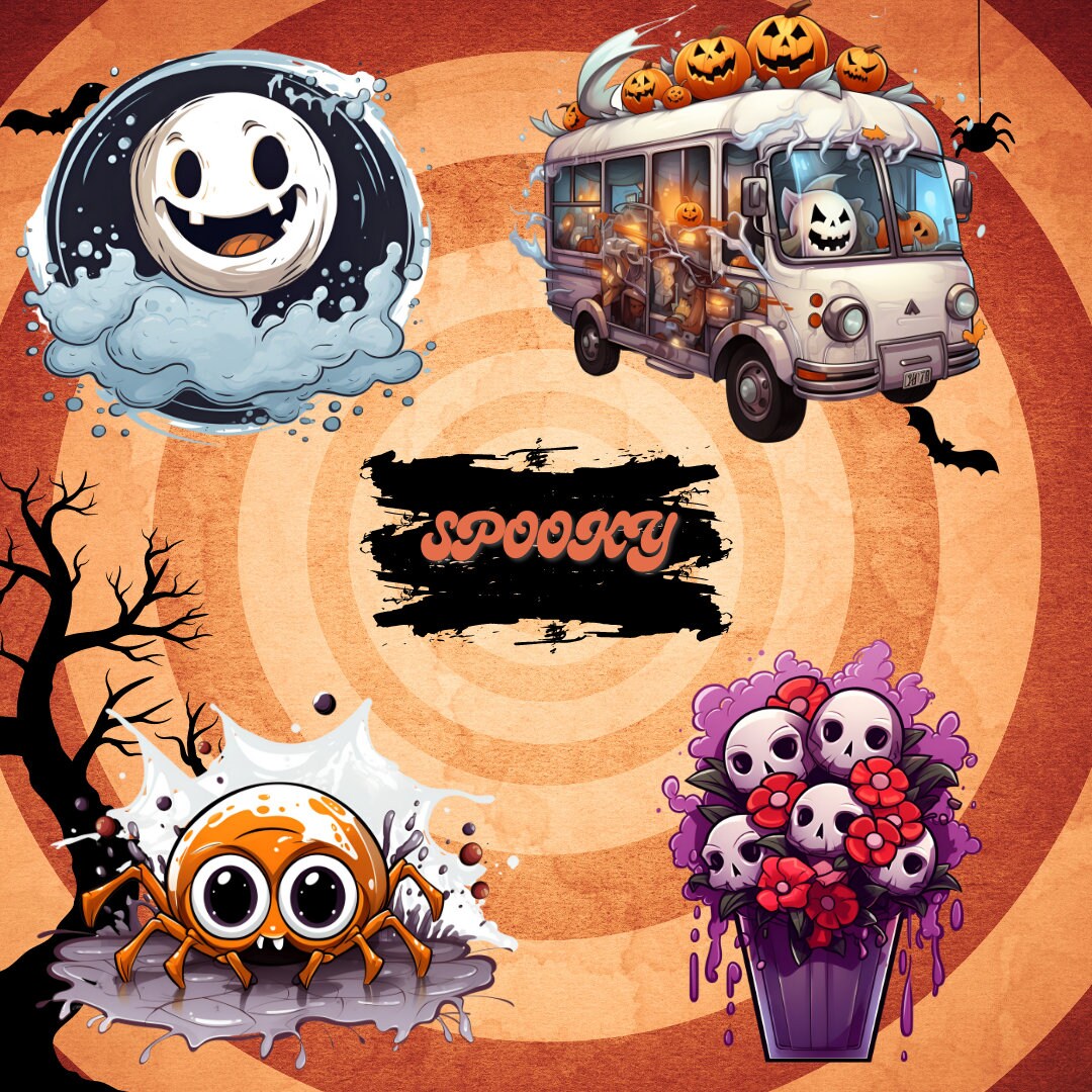 Clipart PNG Set, 20 Halloween Clipart PNG, Commercial Use Clip Art ...