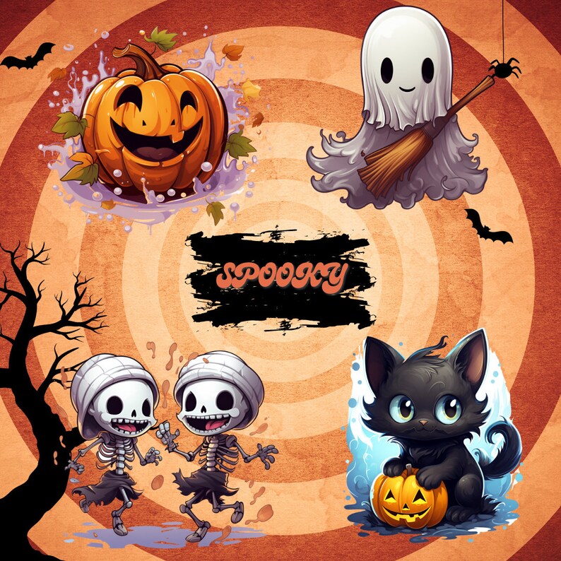 Clipart PNG Set, 20 Halloween Clipart PNG, Commercial Use Clip Art ...