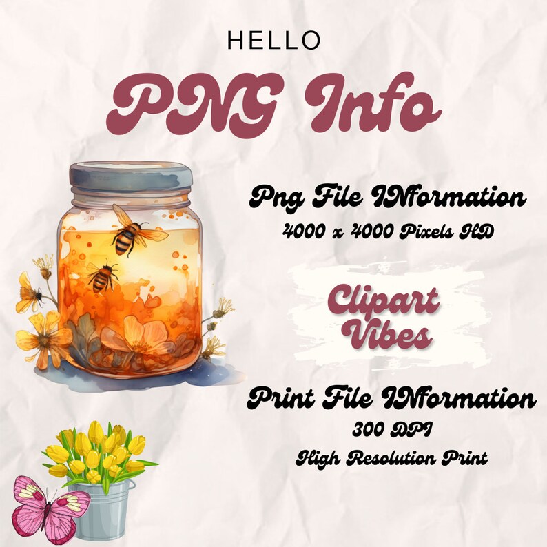 Cute Bee and Honey Watercolor Clipart Spring Bee and Garden Clipart PNG ...