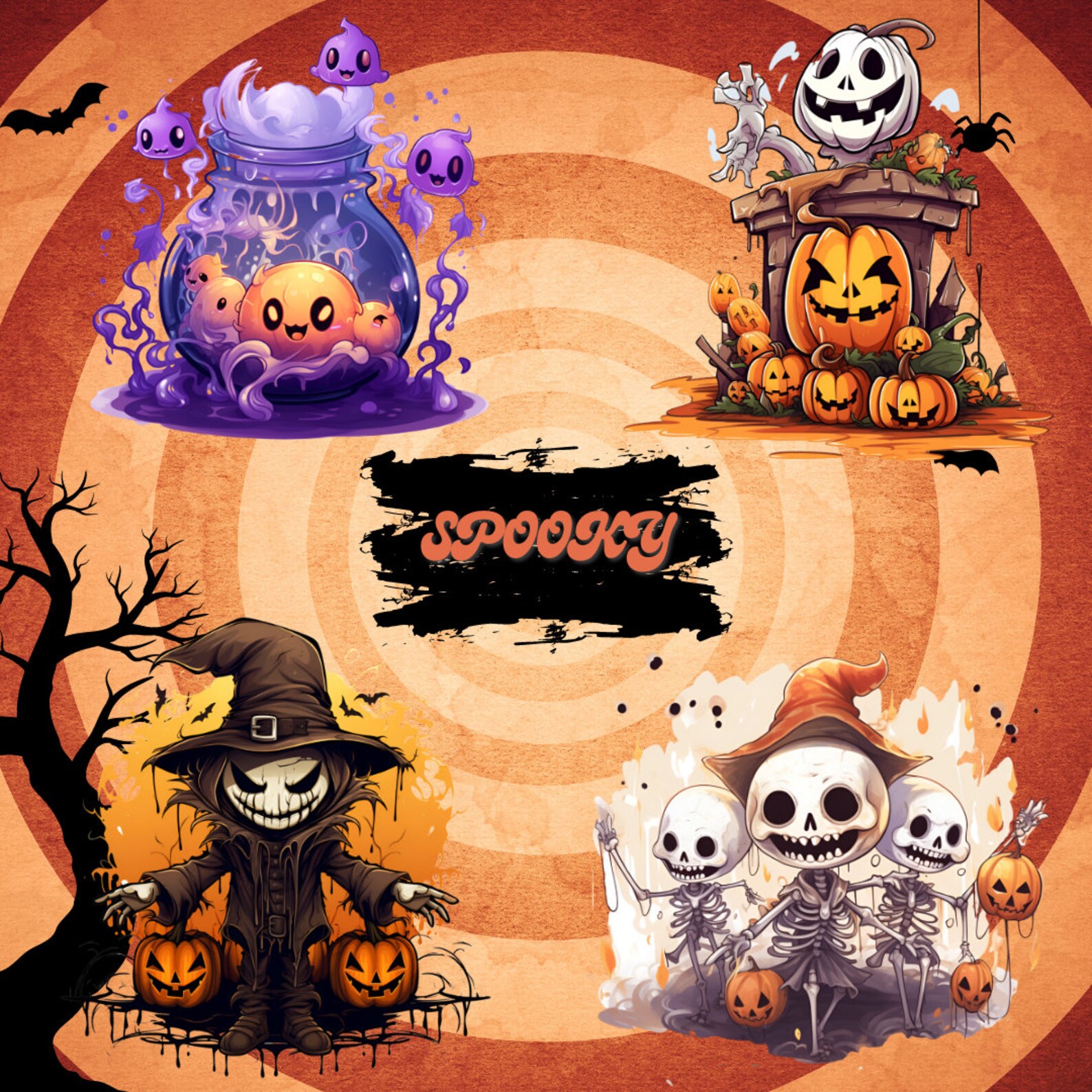 Clipart PNG Set, 20 Halloween Clipart PNG, Commercial Use Clip Art ...