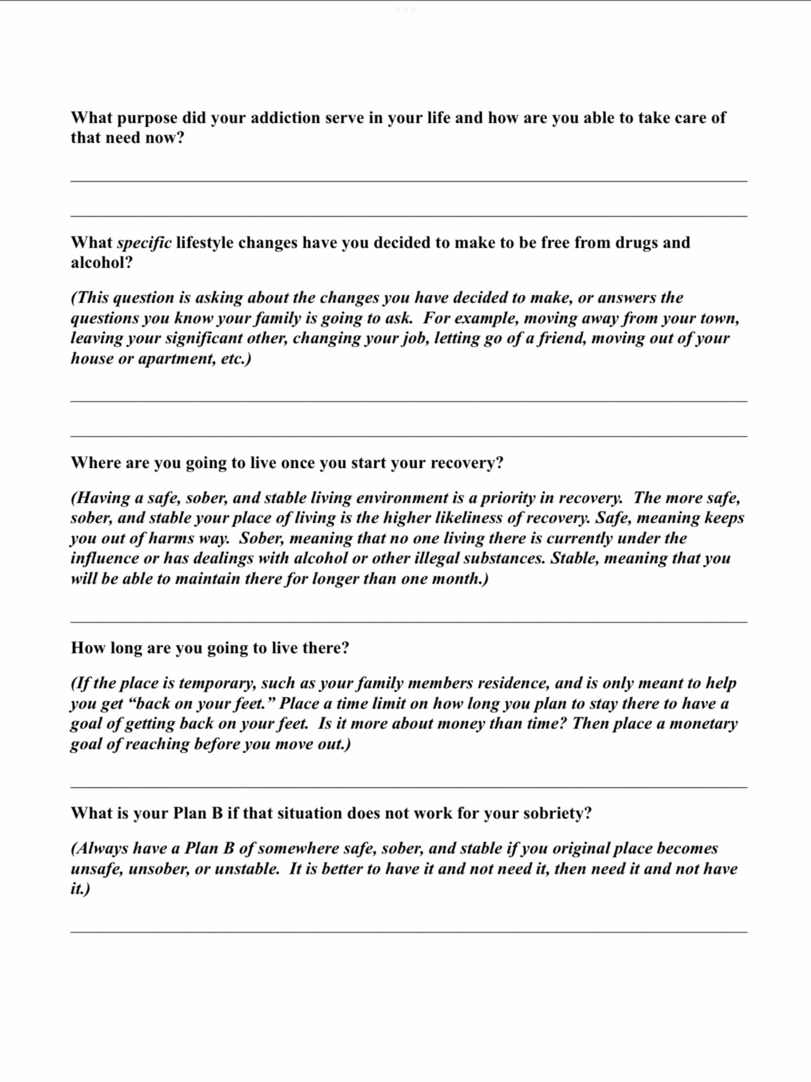 Relapse Prevention Plan / Recovery Plan - Etsy