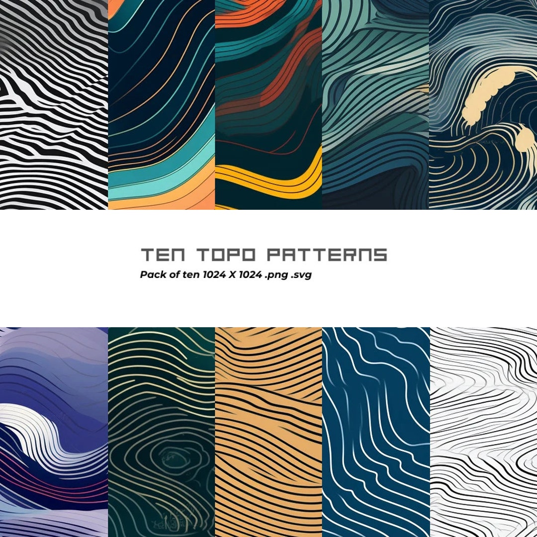 Seamless Topographic Prints, Exhibition Wall Art, Topography Patterns ...