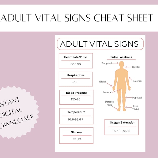 Vital Signs Sheet - Etsy