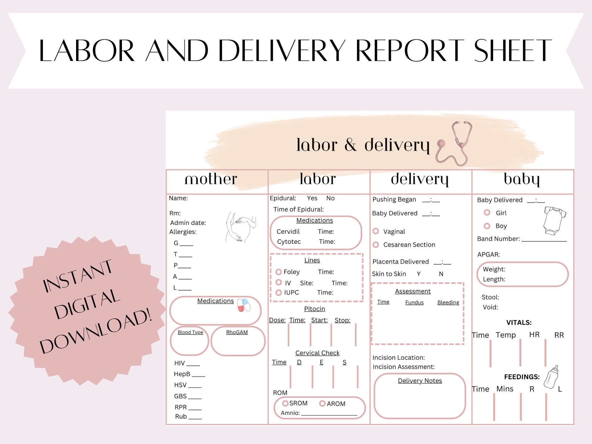Labor and Delivery Report Sheet / Nursing Report Sheet / L&D Report ... Labor and Delivery Report Sheet / Nursing Report Sheet / L&D Report ...