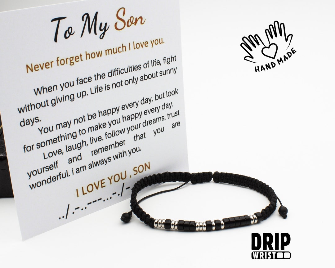 Morse Code Bracelet: "i Love You" Secret Message, Son Gift - Etsy