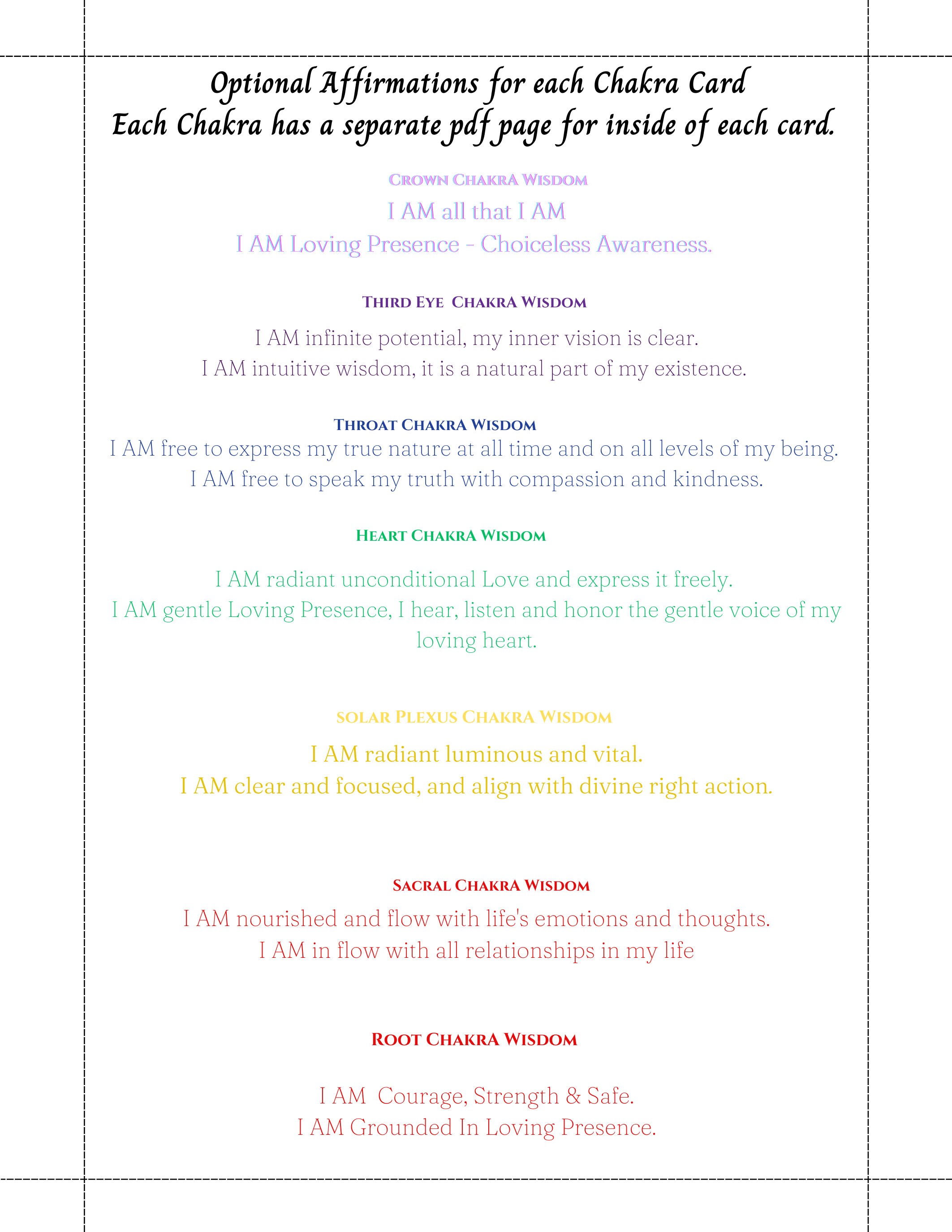 Sacred Geometry Chakra 7 Cards Instant Download and Printable.pdf - Etsy