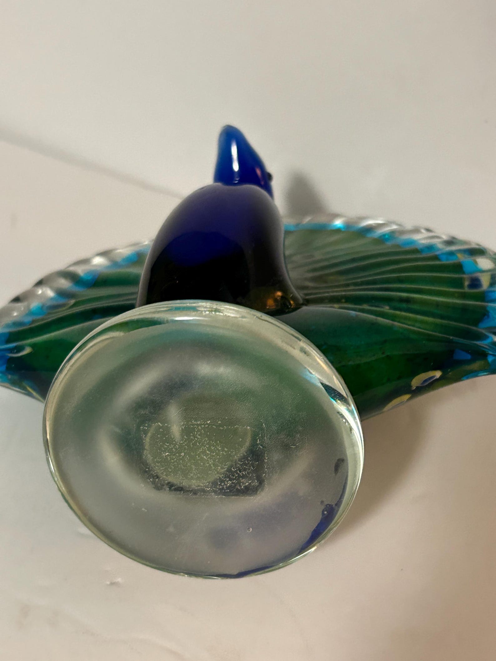 Art Glass Peacock Hand Blown Murano Style Figurine Paperweight 8" - Etsy