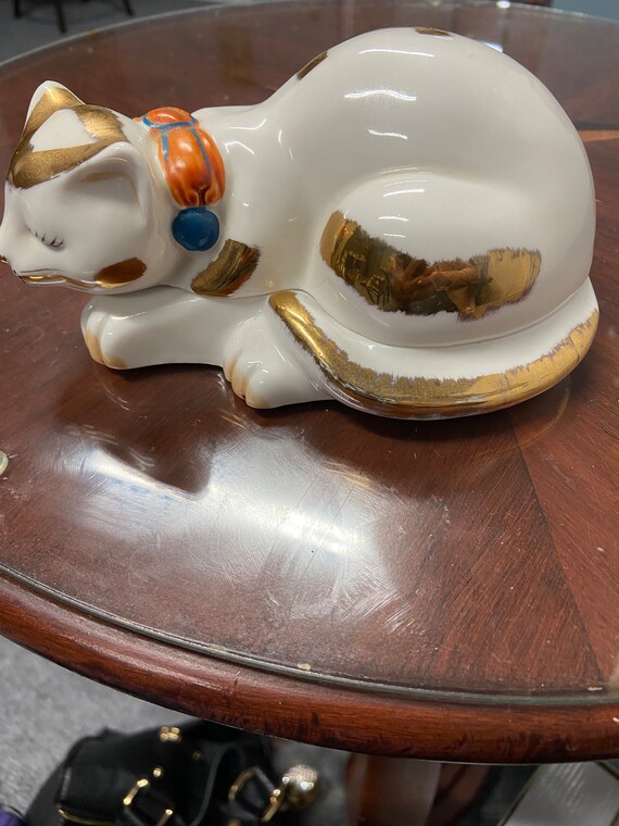 Vintage Lenwile Ardalt Kutani Neko Style Sleeping Cat… - Gem