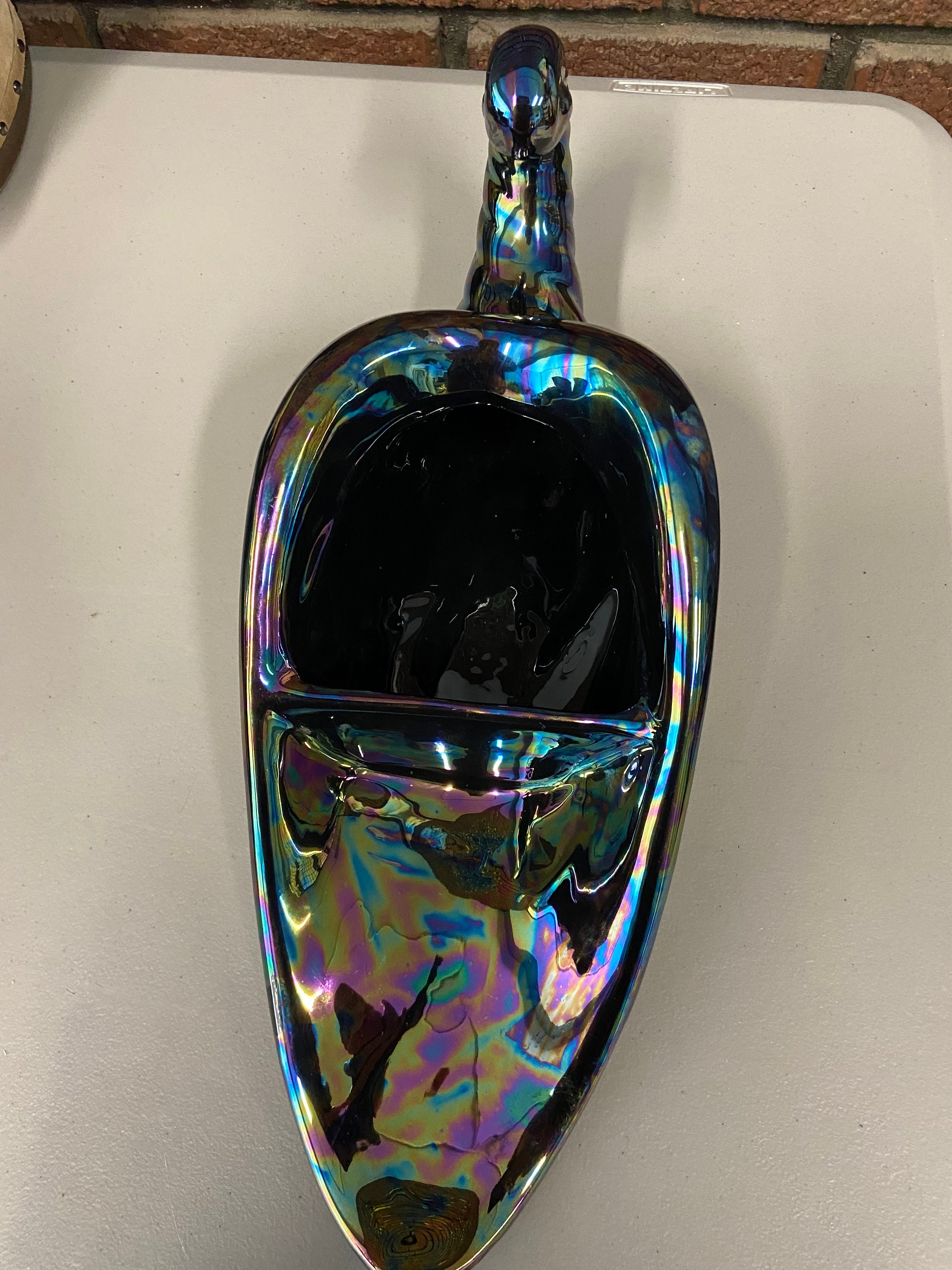 Gibson Art Carnival Glass Horn for Flowers - Etsy