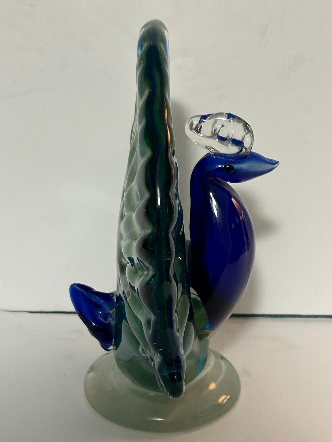 Art Glass Peacock Hand Blown Murano Style Figurine Paperweight 8" - Etsy