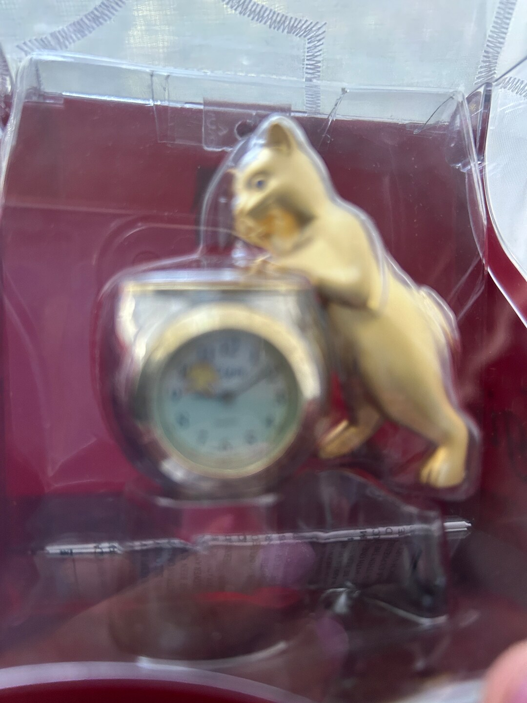 Vintage '90s Elgin Mini Clock Cat Figurine&/fishbowl Metal 2.5: /blue ...