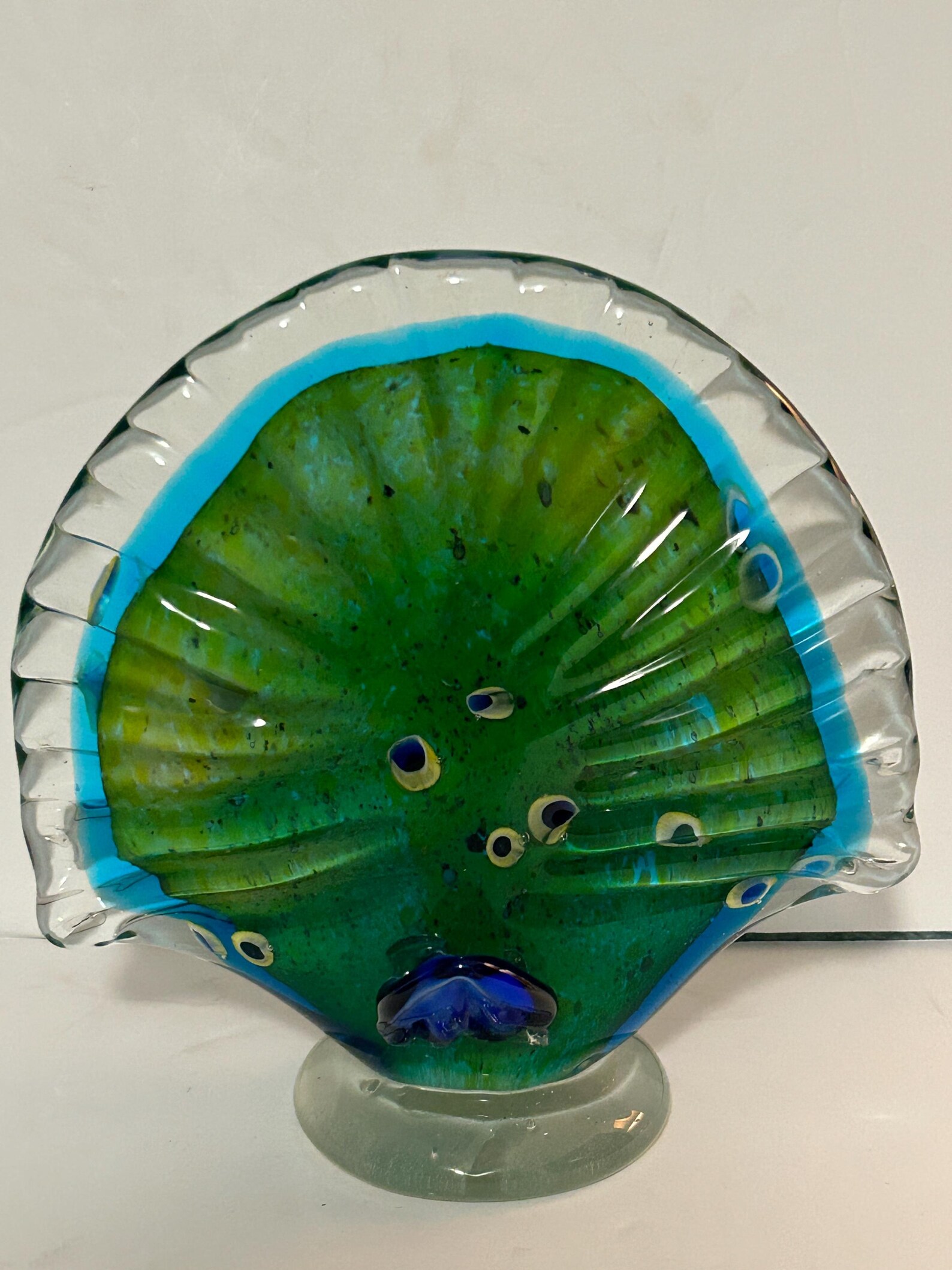 Art Glass Peacock Hand Blown Murano Style Figurine Paperweight 8" - Etsy