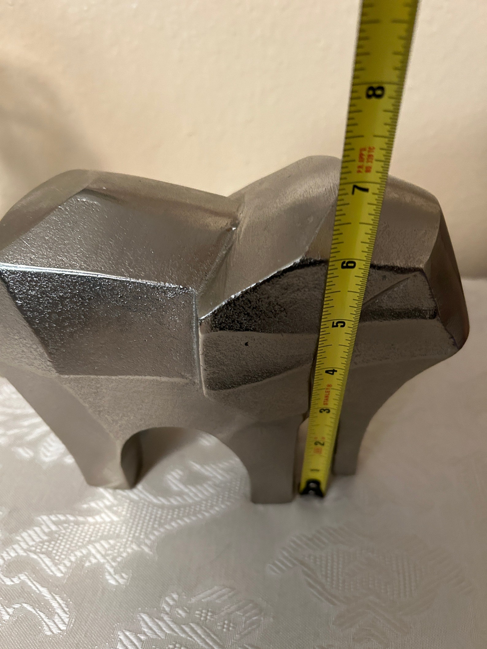 Modern Cubic Art Abstract Silver Metal Elephant Sculpture - Etsy
