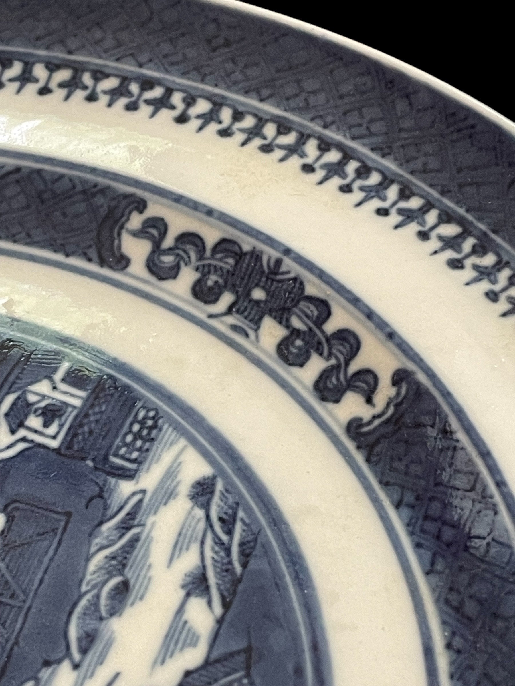 Antique Chinese Export Nanking Pattern Blue and White Plate Circa 1820 ...