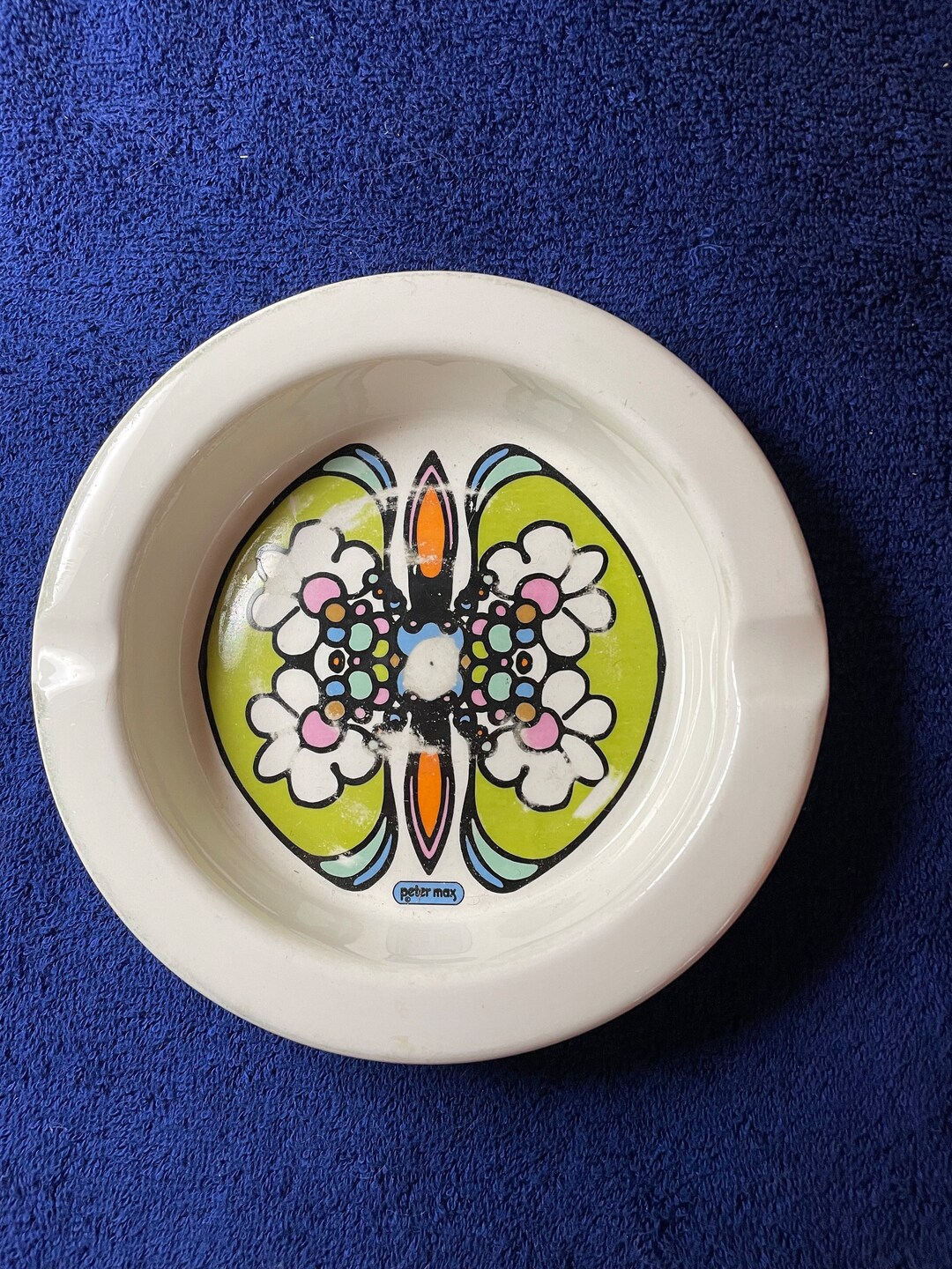 Mid-century Butterfly Daisies Ashtray, Peter Max for Iroquois China ...