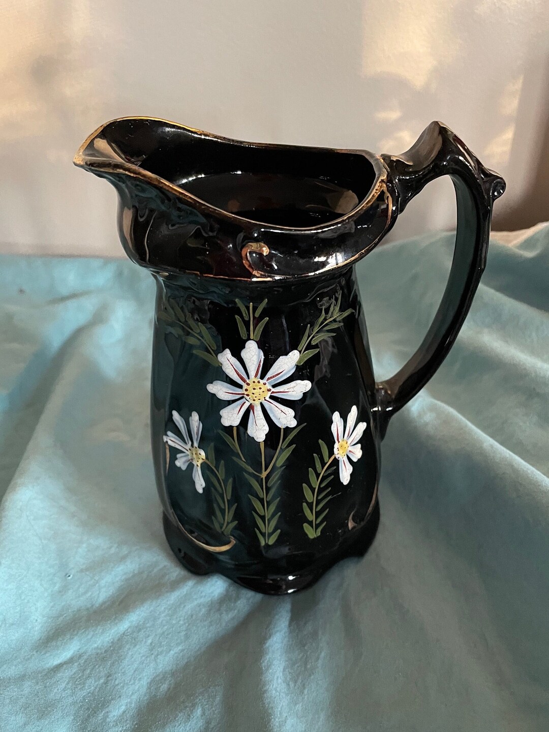 Antique Jackfield Pottery or Jackfield Style Pitcher Jug - Shropshire ...