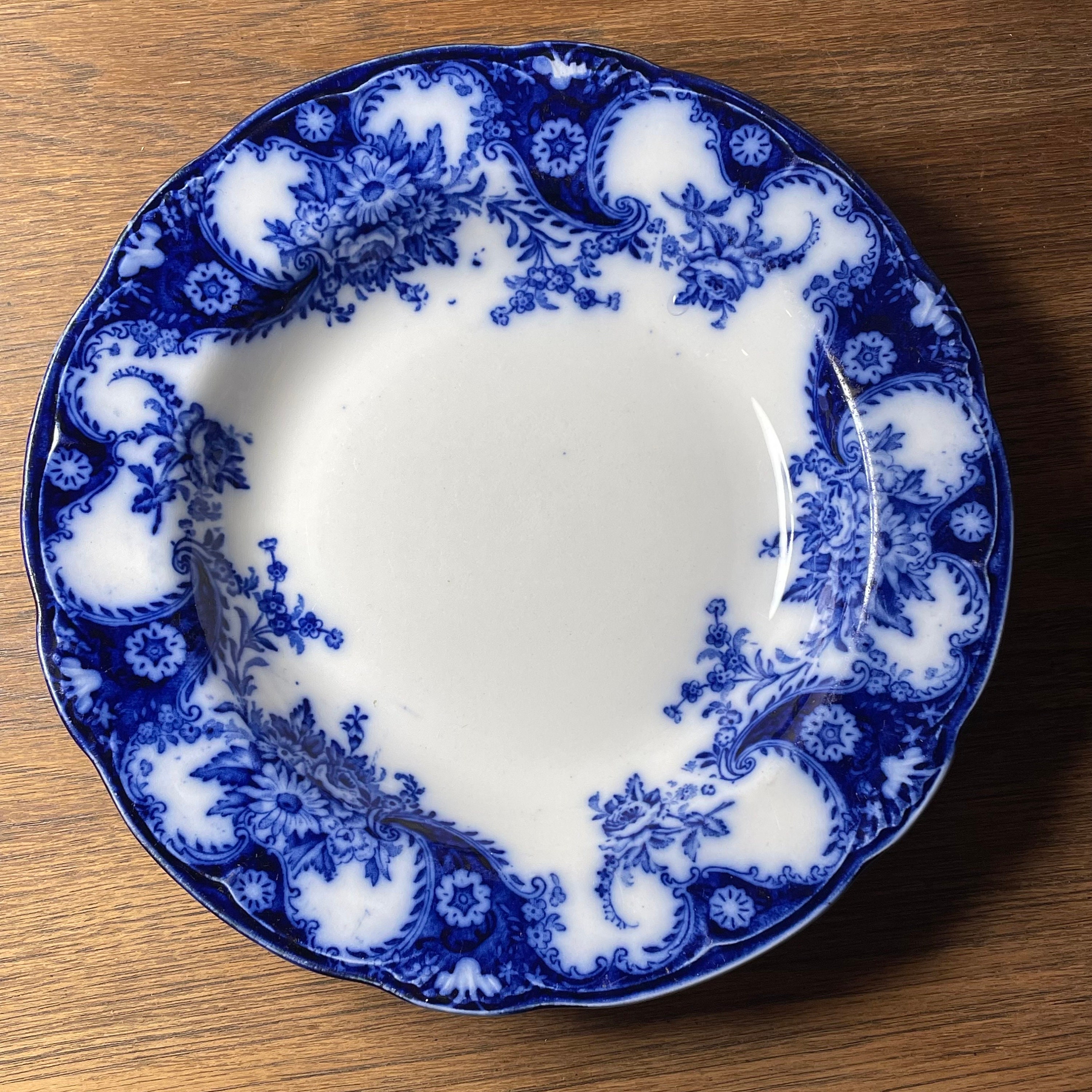 Flow Blue New Wharf Pottery, England Lois Pattern Soup Bowl Late 1800s ...