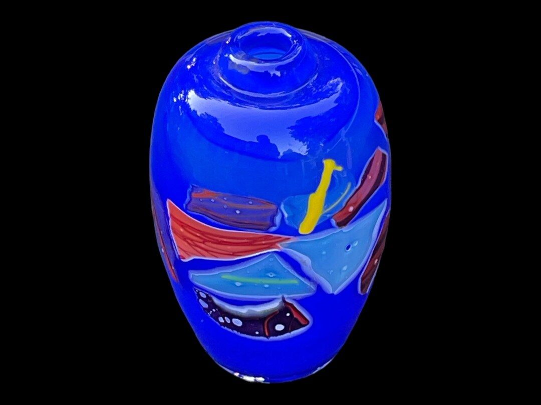 Signed Art Glass Bud Vase by Alex Kalish - Etsy