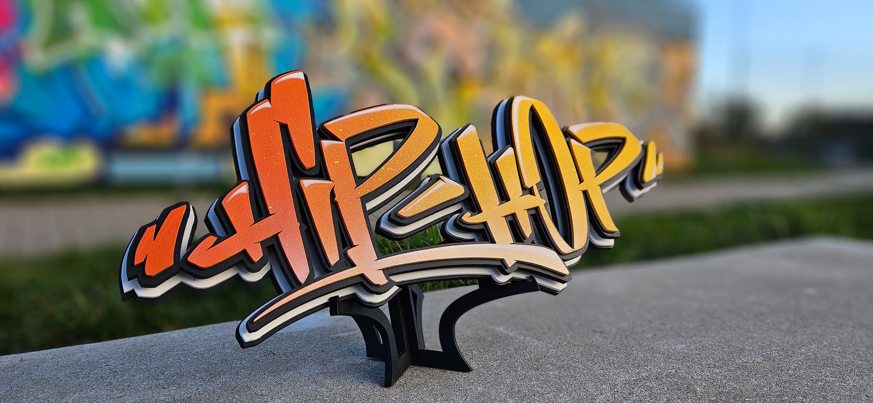 Laser Cut "hip-hop" in Graffiti Style. - Etsy
