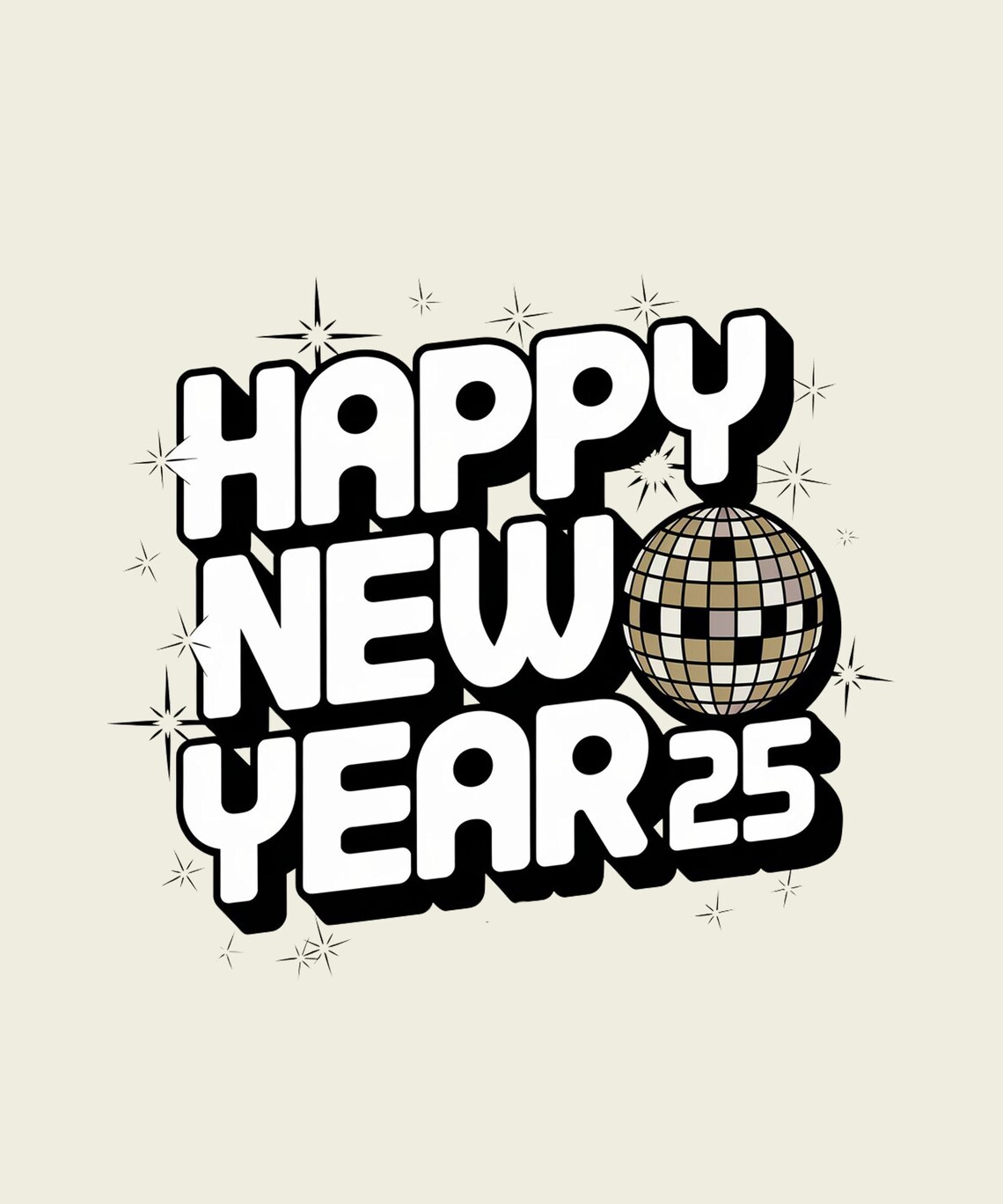 Happy New Year 2025 PNG PNG 2025 Groovy Retro Png Groovy New Year's Eve ...