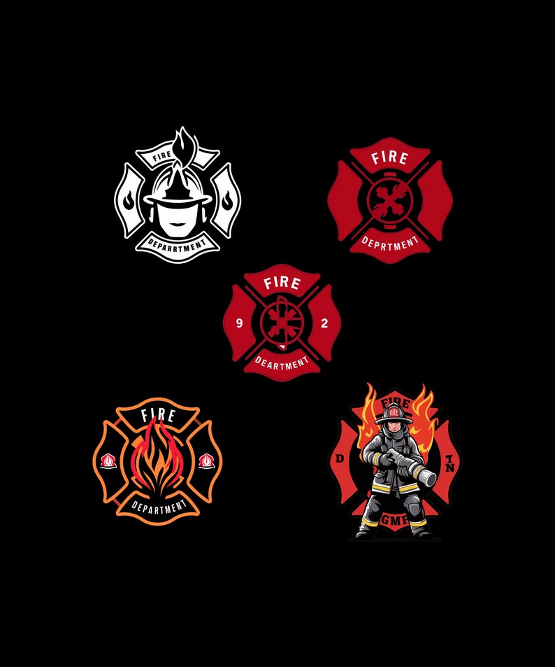 5 Fire Department Logo Uniform Fireman Symbol Firefighter PNG - Etsy