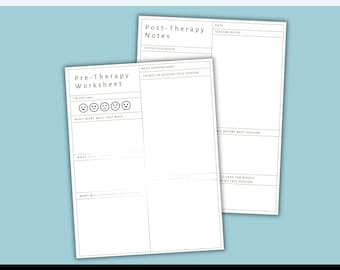 Therapy Worksheets, Pre Therapy Session and Post Therapy Session ...