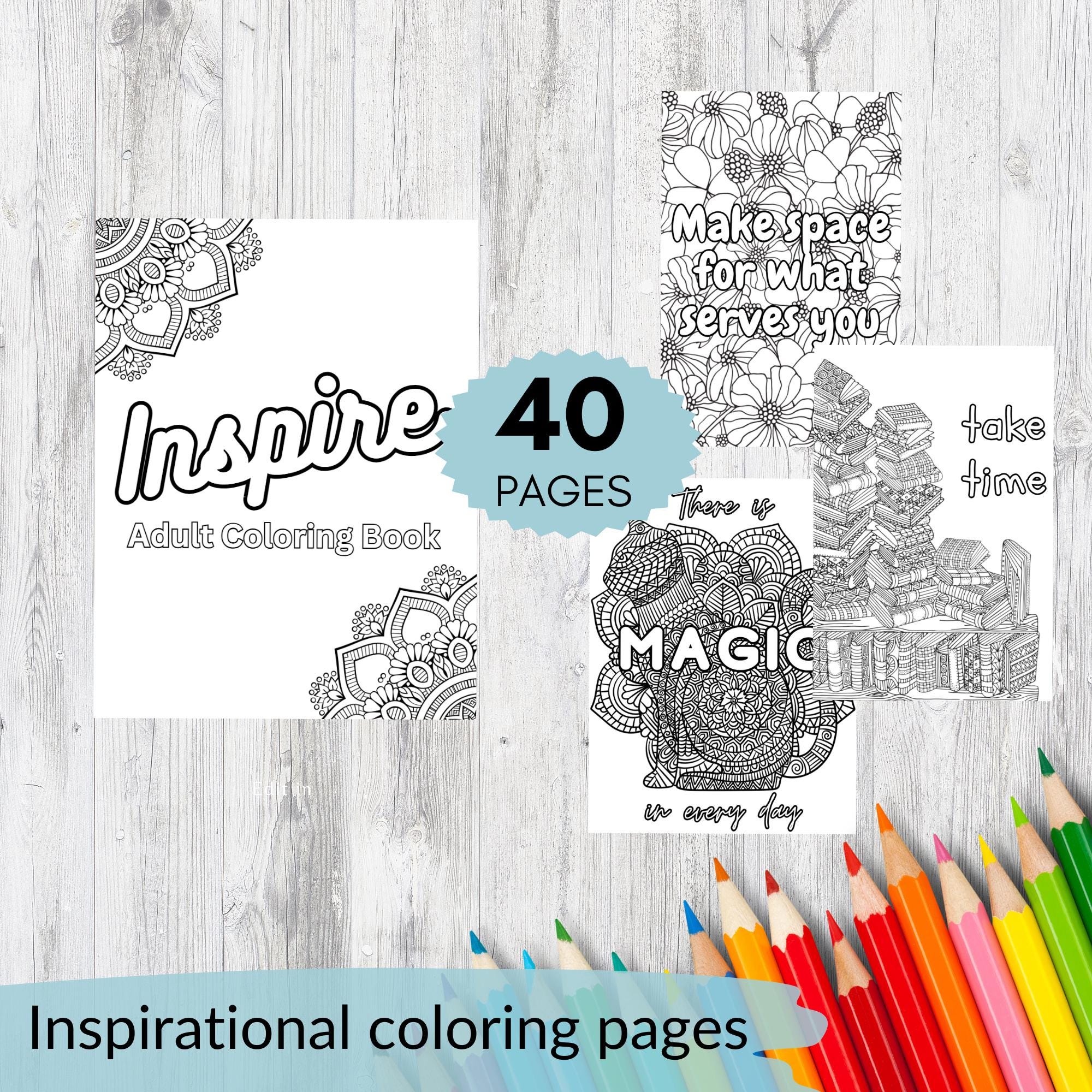 Inspirational Adult Coloring Book - Meditation, Relaxation, Empowerment ...