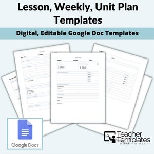 Lesson, Weekly, Unit Plan Templates - Editable Google Doc Templates - Etsy