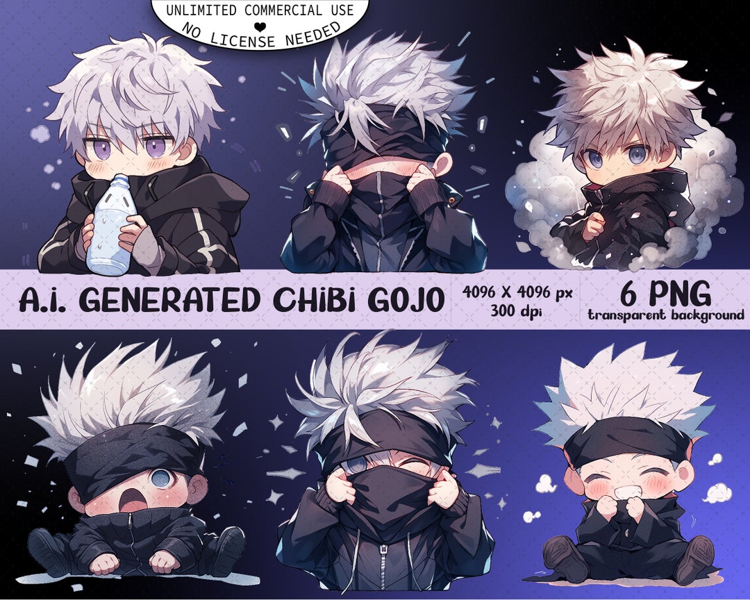 Chibi Gojo Character AI Generated High-resolution PNG - Etsy