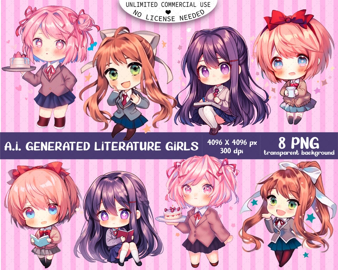 DDLC Literature Girl Characters AI Generated Artwork - Etsy