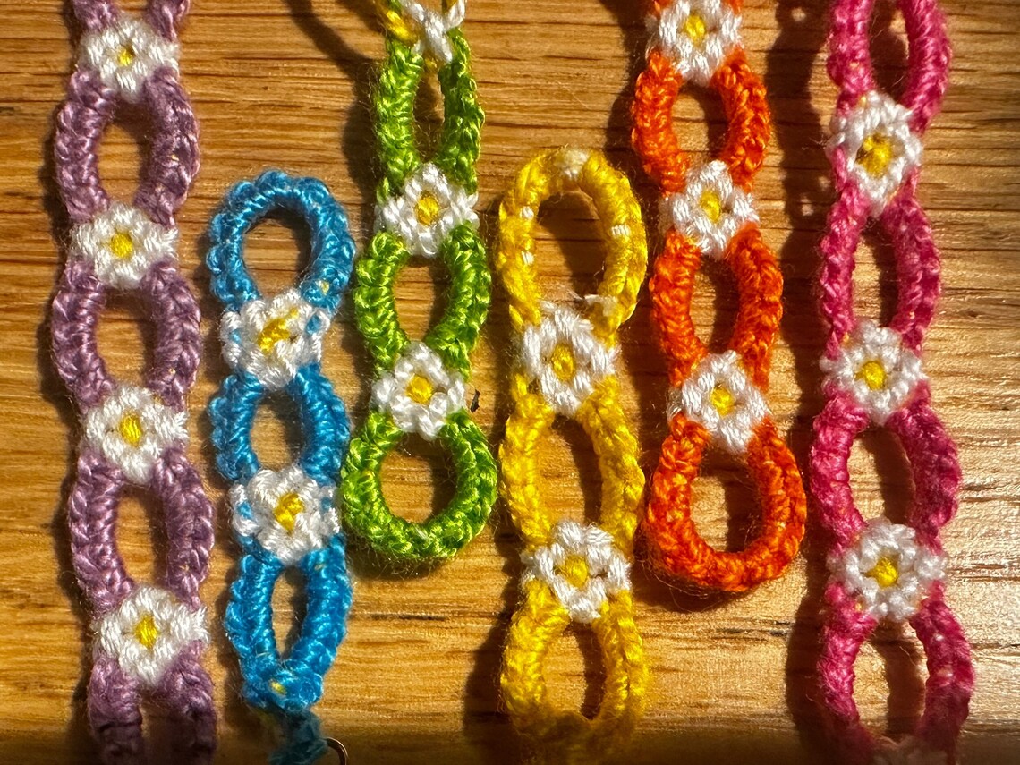 DAISY CHAIN COLLECTION: Friendship Bracelet & Earrings Handwoven ...
