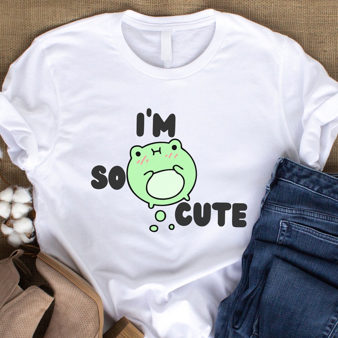 Cute Frog T-shirt, Girls Trendy Frog Shirt, I'm so Cute Cartoon Frog ...
