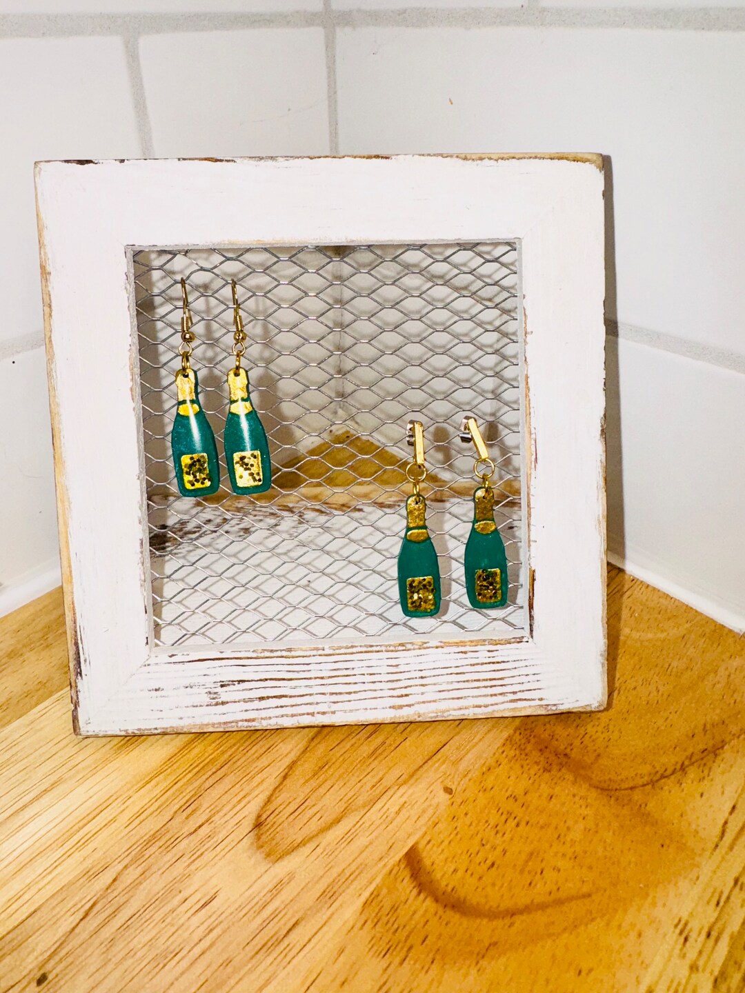 Polymer Clay Champagne Earrings - Etsy