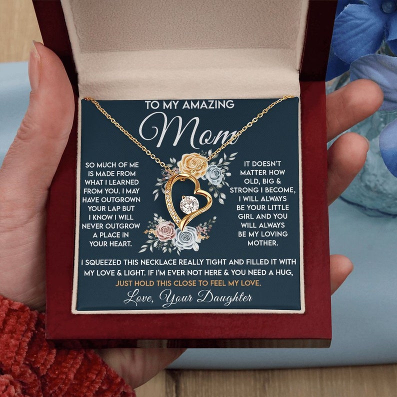 To My Amazing Mom I Love You Forever Love Necklace - Etsy