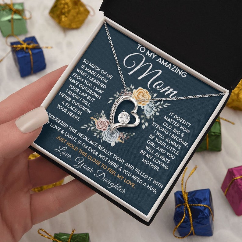 To My Amazing Mom I Love You Forever Love Necklace - Etsy