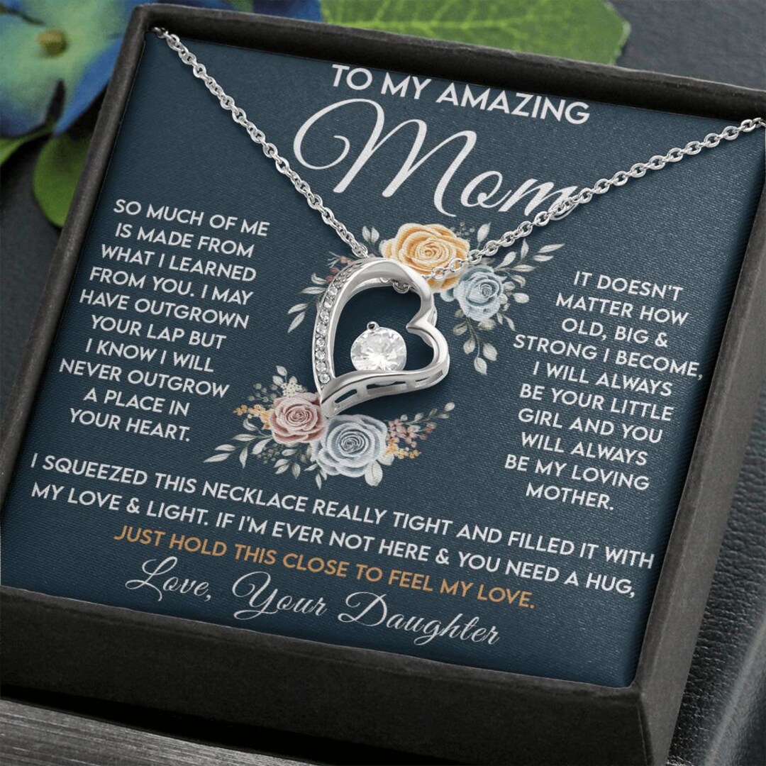 To My Amazing Mom I Love You Forever Love Necklace - Etsy